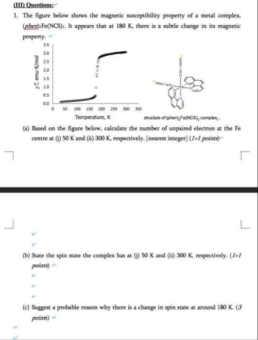 Solved (III) ﻿Questions:The figure below shows the magnetic | Chegg.com