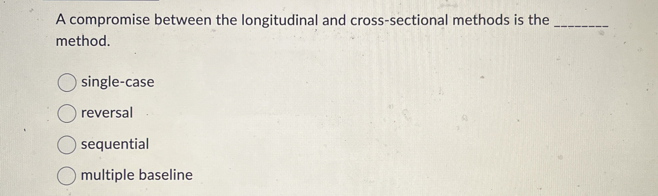 Solved A compromise between the longitudinal and | Chegg.com