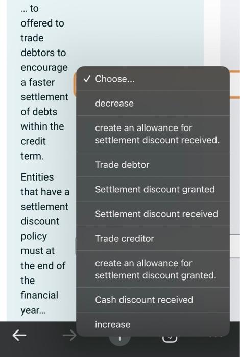 to offered to trade debtors to encourage a faster | Chegg.com
