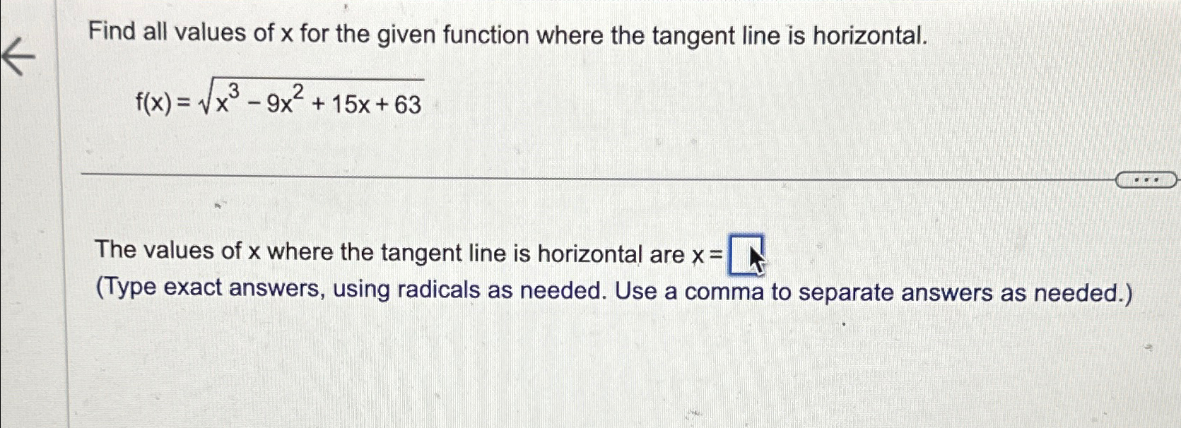 Solved Find all values of x ﻿for the given function where | Chegg.com