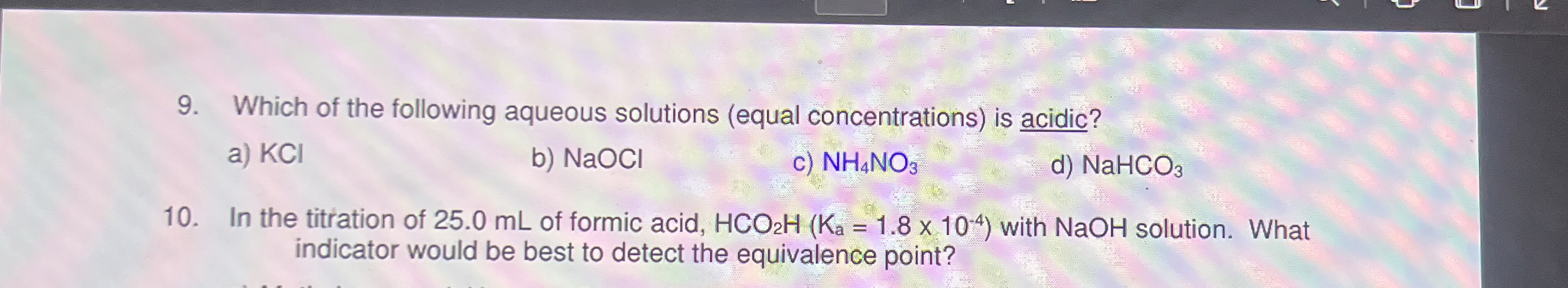 Solved In the titration of 25.0 ﻿mL of formic acid, | Chegg.com