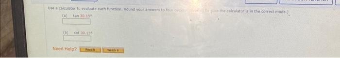 Solved (a) tan30.15+ (b) cot30.13+ | Chegg.com