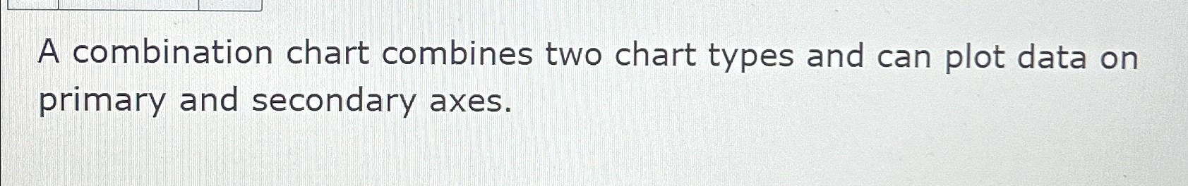 Solved A combination chart combines two chart types and can | Chegg.com
