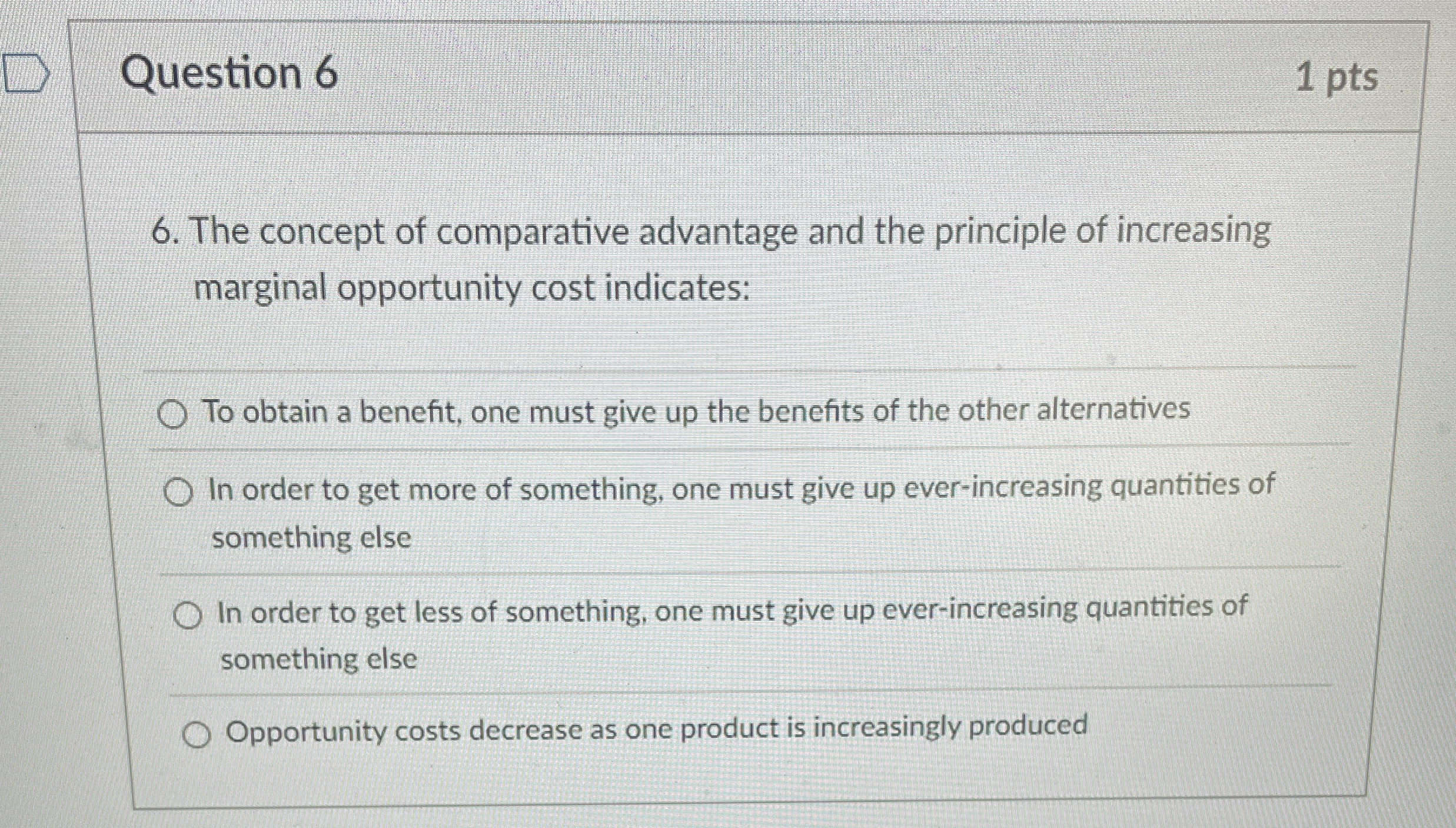 Solved Question 6The concept of comparative advantage and | Chegg.com