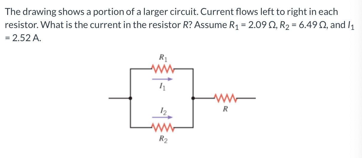 Solved The drawing shows a portion of a larger circuit. | Chegg.com