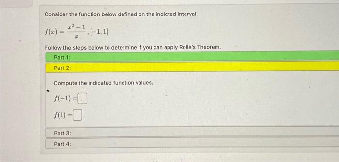 Solved Consider the function below defined on the indicted | Chegg.com