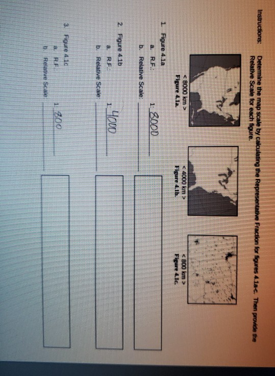 Solved Instructions: Determine the map scale by calculating | Chegg.com
