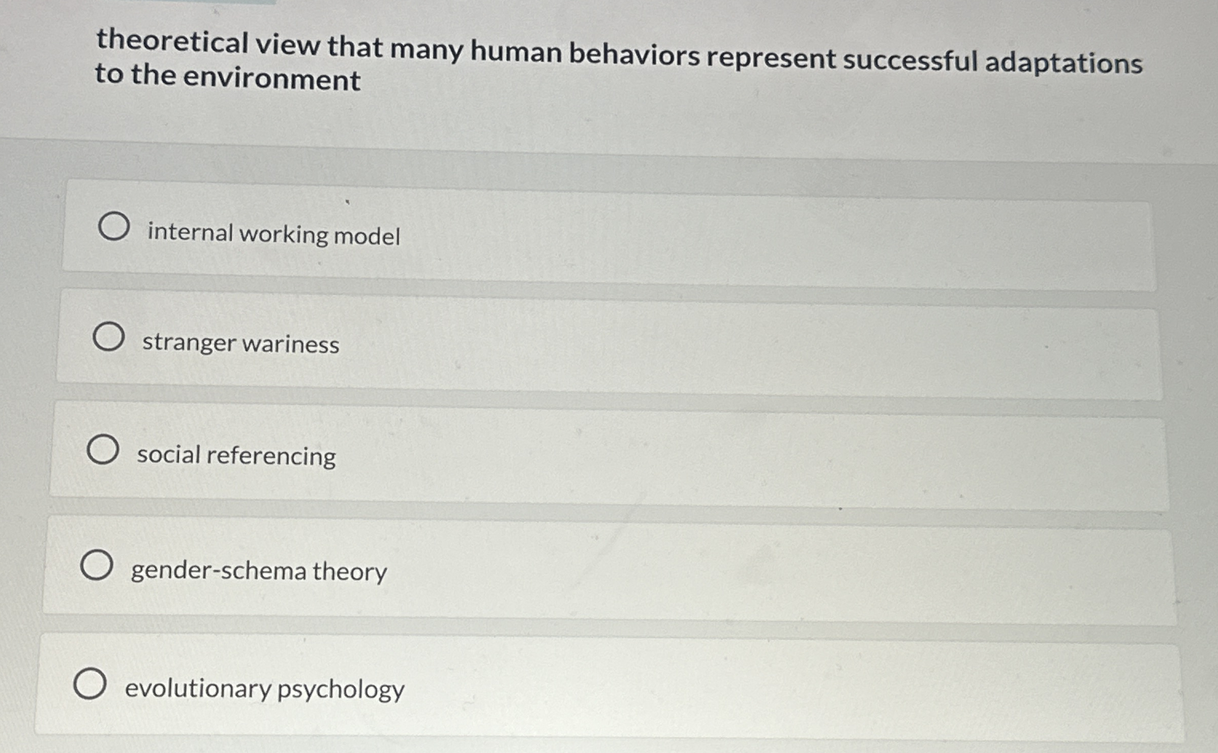 Solved theoretical view that many human behaviors represent | Chegg.com