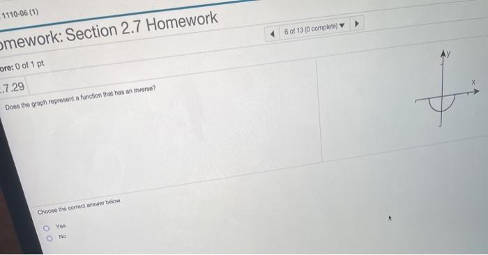 Solved 1110 06 1 6 Of 13 0 Complete Omework Section 2 7