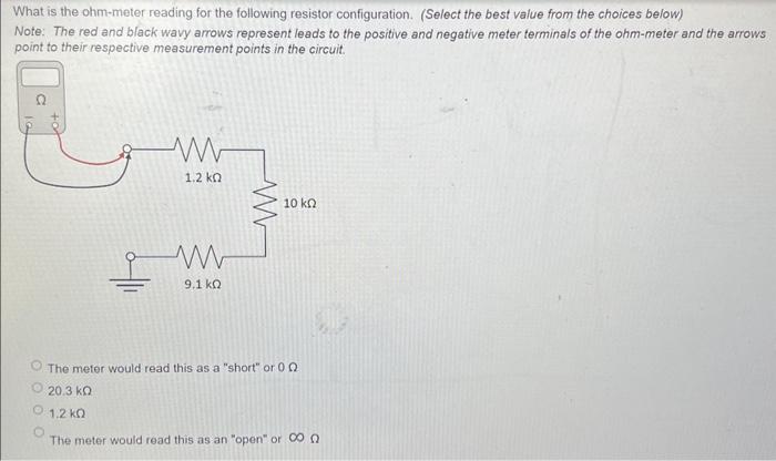 Solved What is the ohm-meter reading for the following | Chegg.com