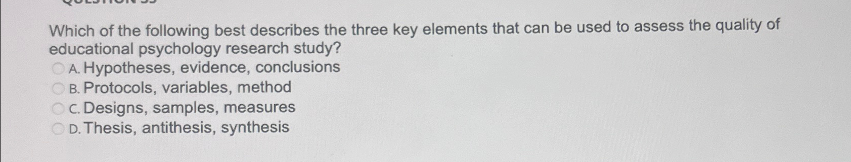 Solved Which of the following best describes the three key | Chegg.com