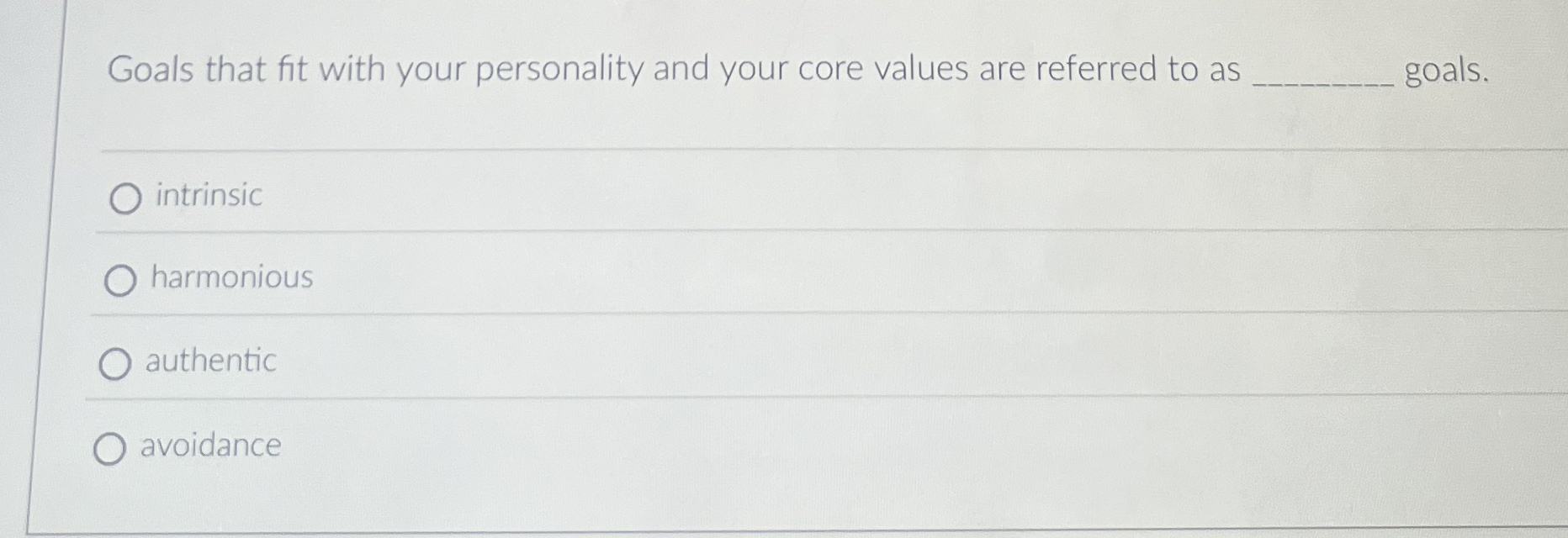 Solved Goals that fit with your personality and your core | Chegg.com