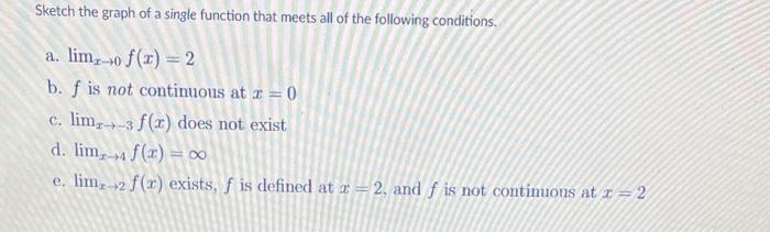 Solved sketch the graph of a single function that meets all | Chegg.com
