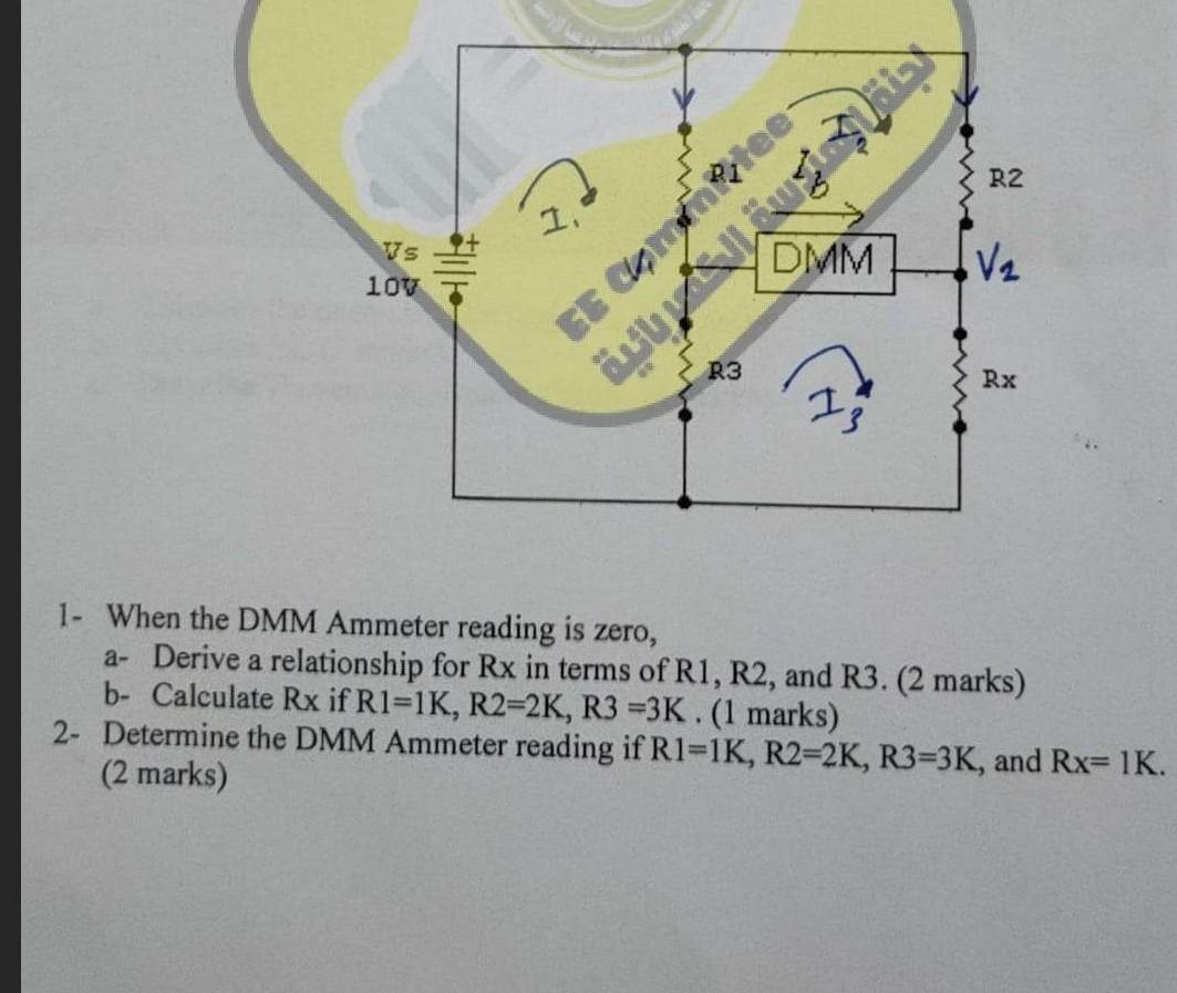 Solved 1 When The Dmm Ammeter Reading Is Zero A Derive A