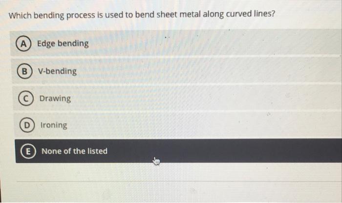 Solved Which bending process is used to bend sheet metal | Chegg.com