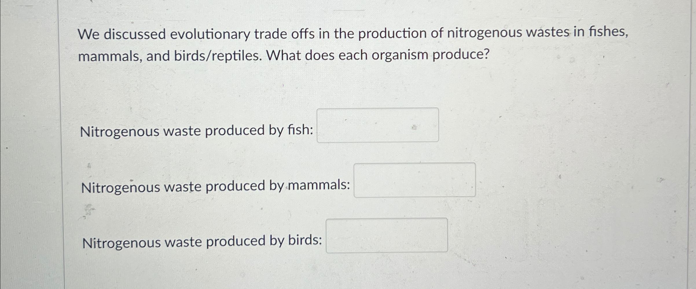 Solved We discussed evolutionary trade offs in the | Chegg.com