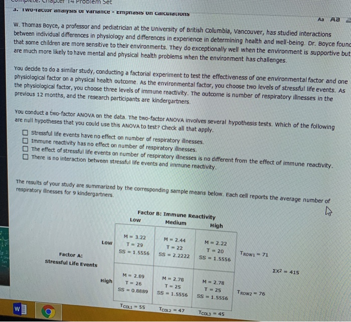Solved -υγιειτι παρισι και ΡτοοΙem Ser 3. Two-Tacor analysis | Chegg.com