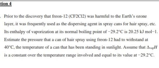Solved Prior to the discovery that freon-12 (CF2Cl2) was | Chegg.com