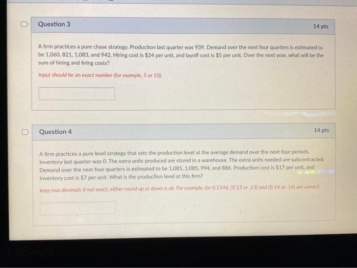 Solved A firm practices a pure chase strategy. Production | Chegg.com