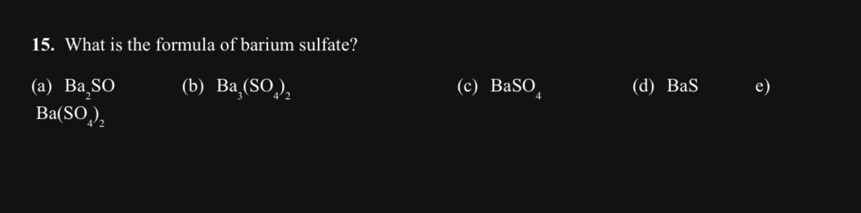 Solved What is the formula of barium | Chegg.com