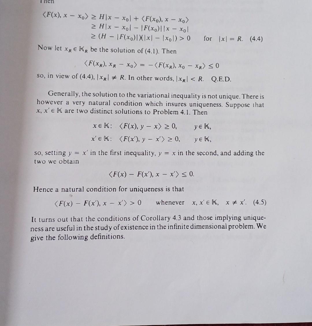 Solved Problem 4.1. Given K closed and convex in RN and | Chegg.com