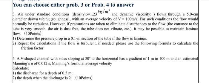 Solved You can choose either prob. 3 or Prob. 4 to answer 3. | Chegg.com