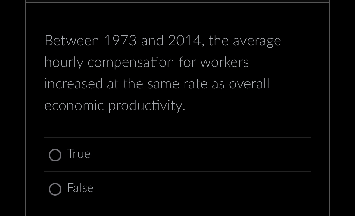 Solved Between 1973 ﻿and 2014, ﻿the average hourly | Chegg.com