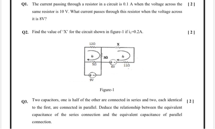 Solved Q1. The current passing through a resistor in a | Chegg.com