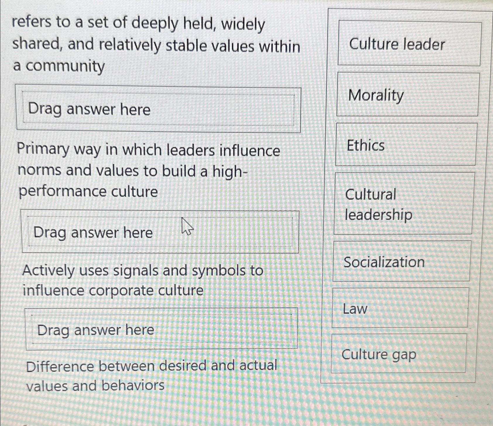 Solved refers to a set of deeply held, widely shared, and | Chegg.com
