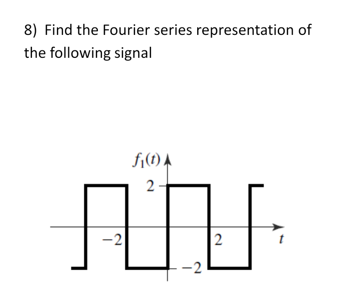 Solved 8) Find the Fourier series representation of the | Chegg.com Solved 8) Find the Fourier series representation of the | Chegg.com