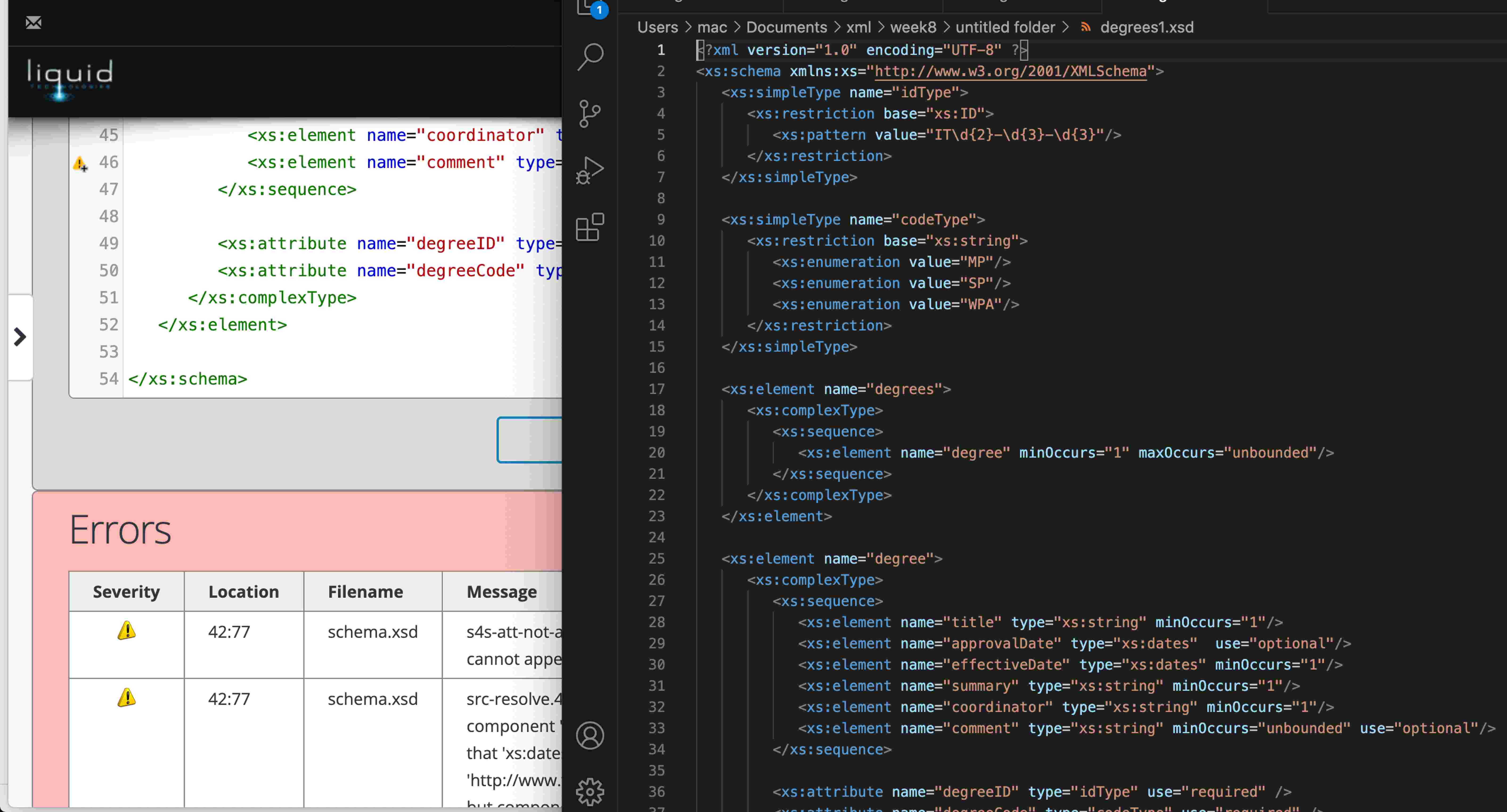 Solved I got some errors when I validate this xml file, | Chegg.com