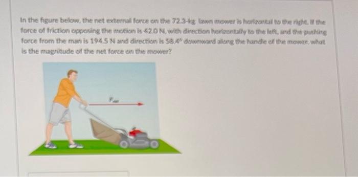Solved In the fugure below, the net external force on the | Chegg.com