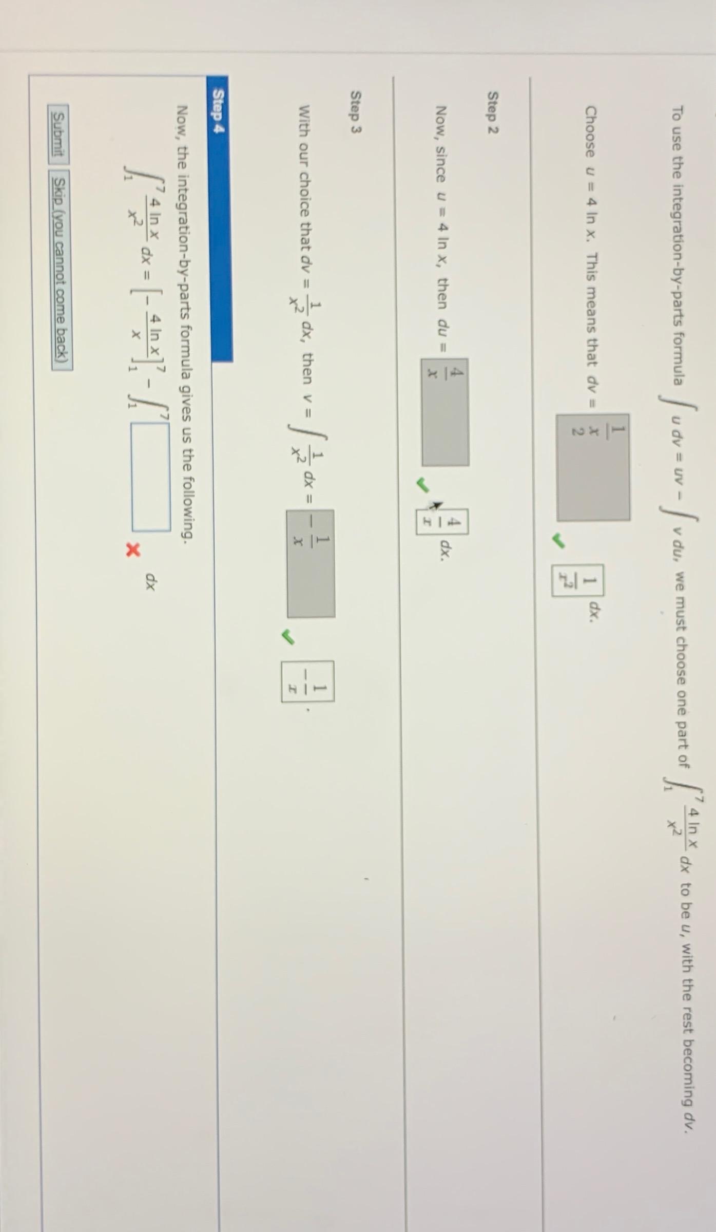 Solved To use the integration-by-parts formula | Chegg.com