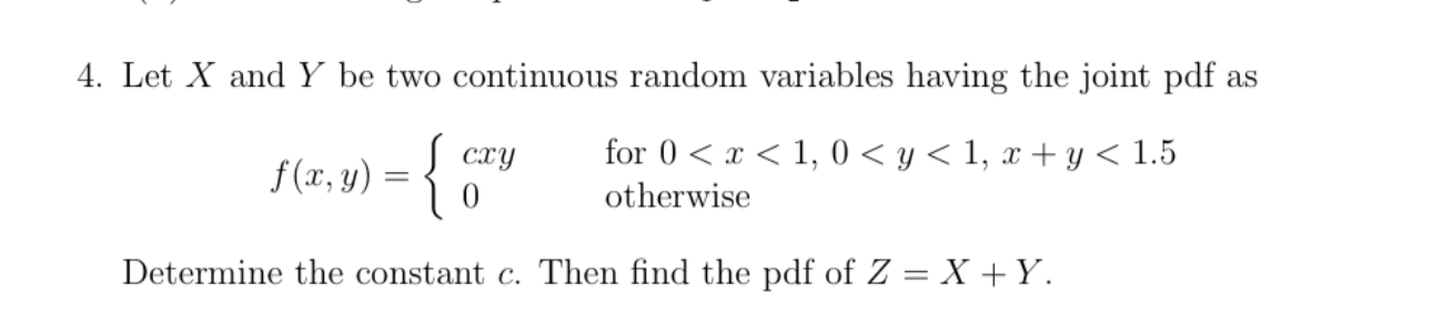 Solved Let x ﻿and Y ﻿be two continuous random variables | Chegg.com