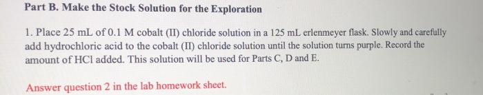 Solved 2. In the purple solution created in Part B, which | Chegg.com