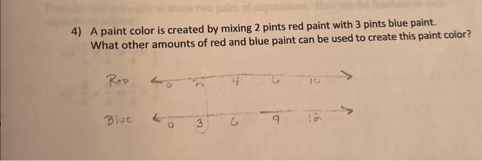 Solved 4) A paint color is created by mixing 2 pints red | Chegg.com