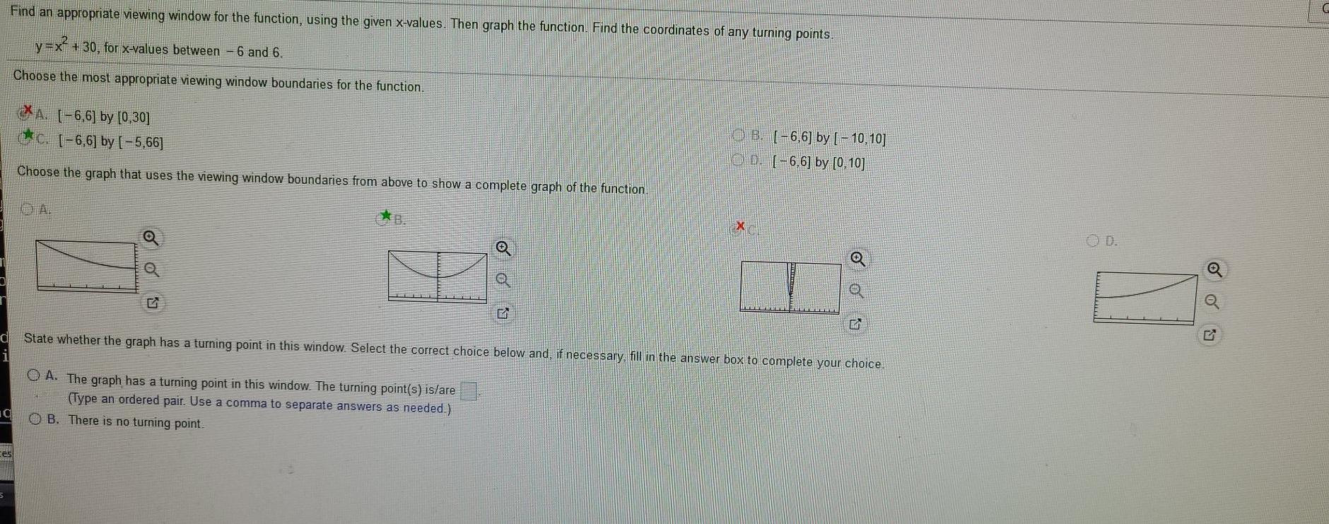 Solved Find an appropriate viewing window for the function, | Chegg.com