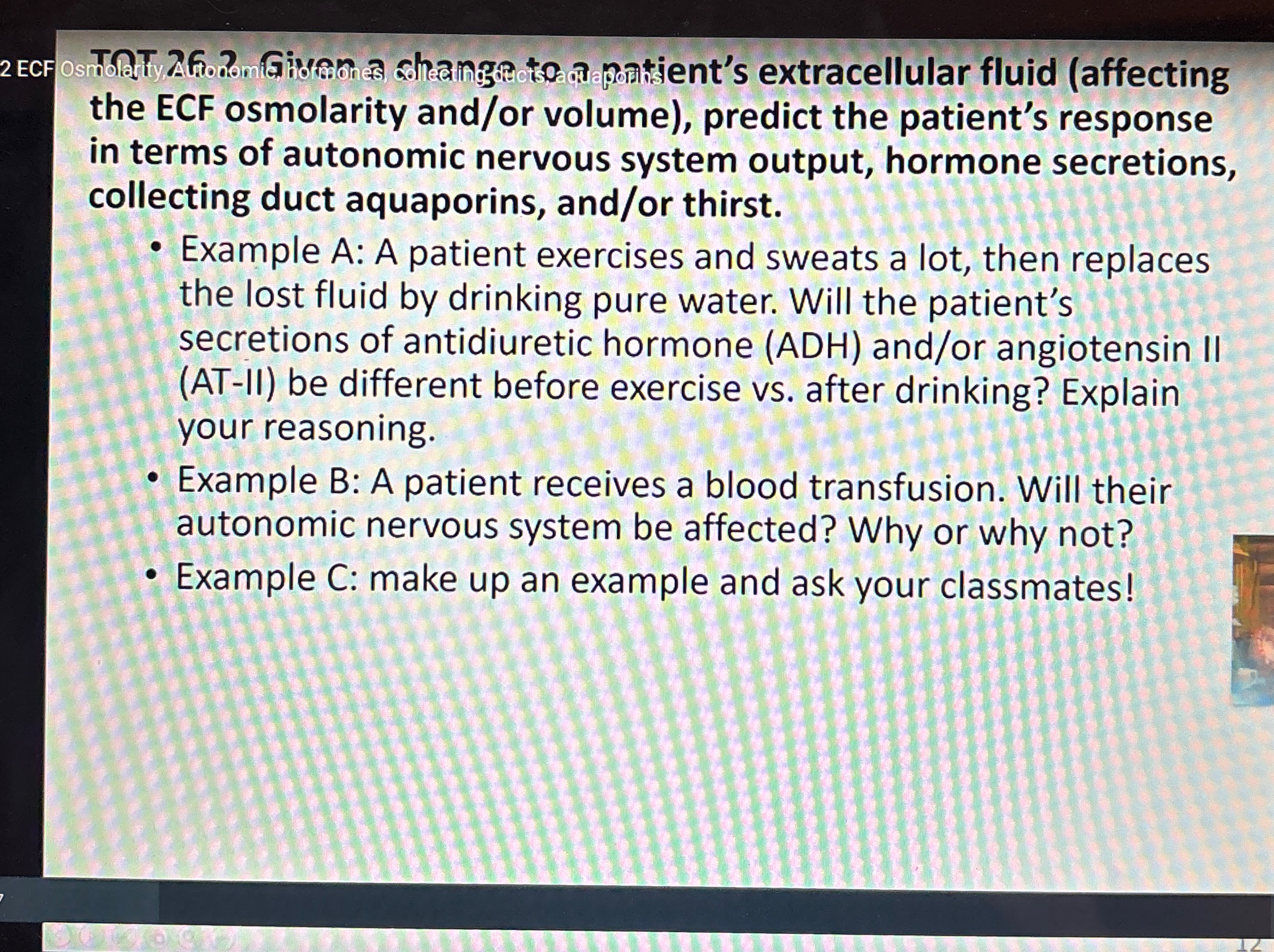 Solved 2 ﻿ECF the ECF osmolarity and/or volume), ﻿predict | Chegg.com