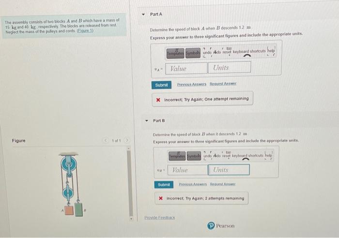 Solved The assembly consists of two blocks A and B which | Chegg.com