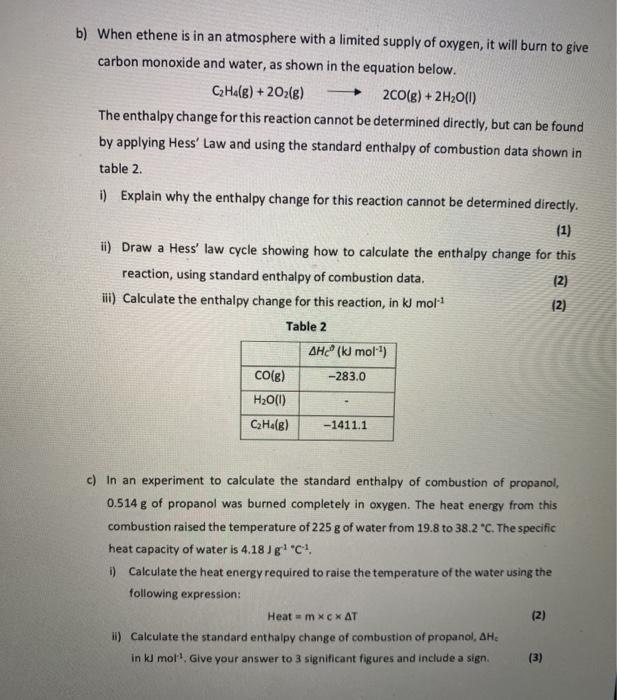 Solved 4) Enthalpy of combustion values can be determined | Chegg.com
