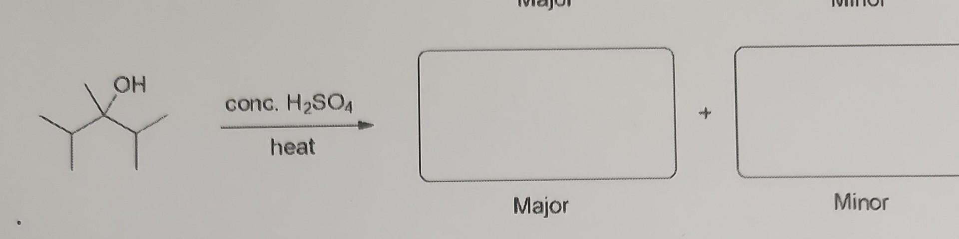 Solved conc. H2SO4 heat Major Minor | Chegg.com