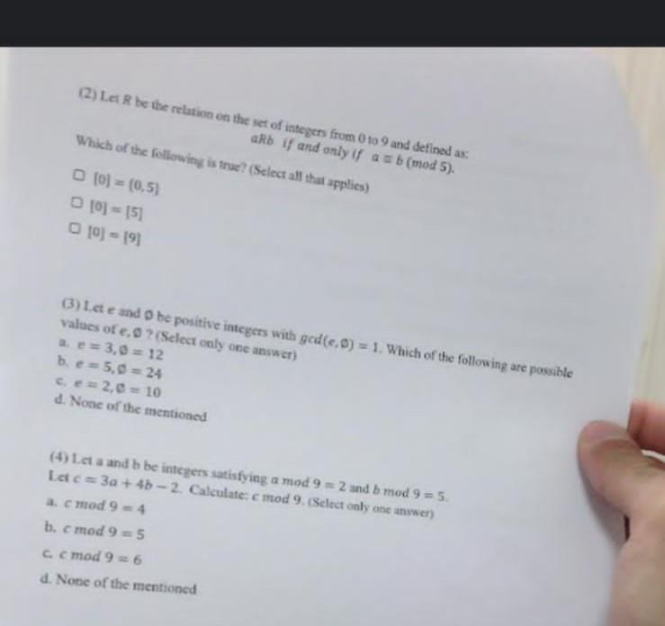 Solved (2) Let R be the relation on the ser of integens from | Chegg.com