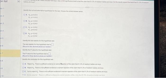 Solved habes are boys? A. MGreabst? Hypo ost? B. | Chegg.com
