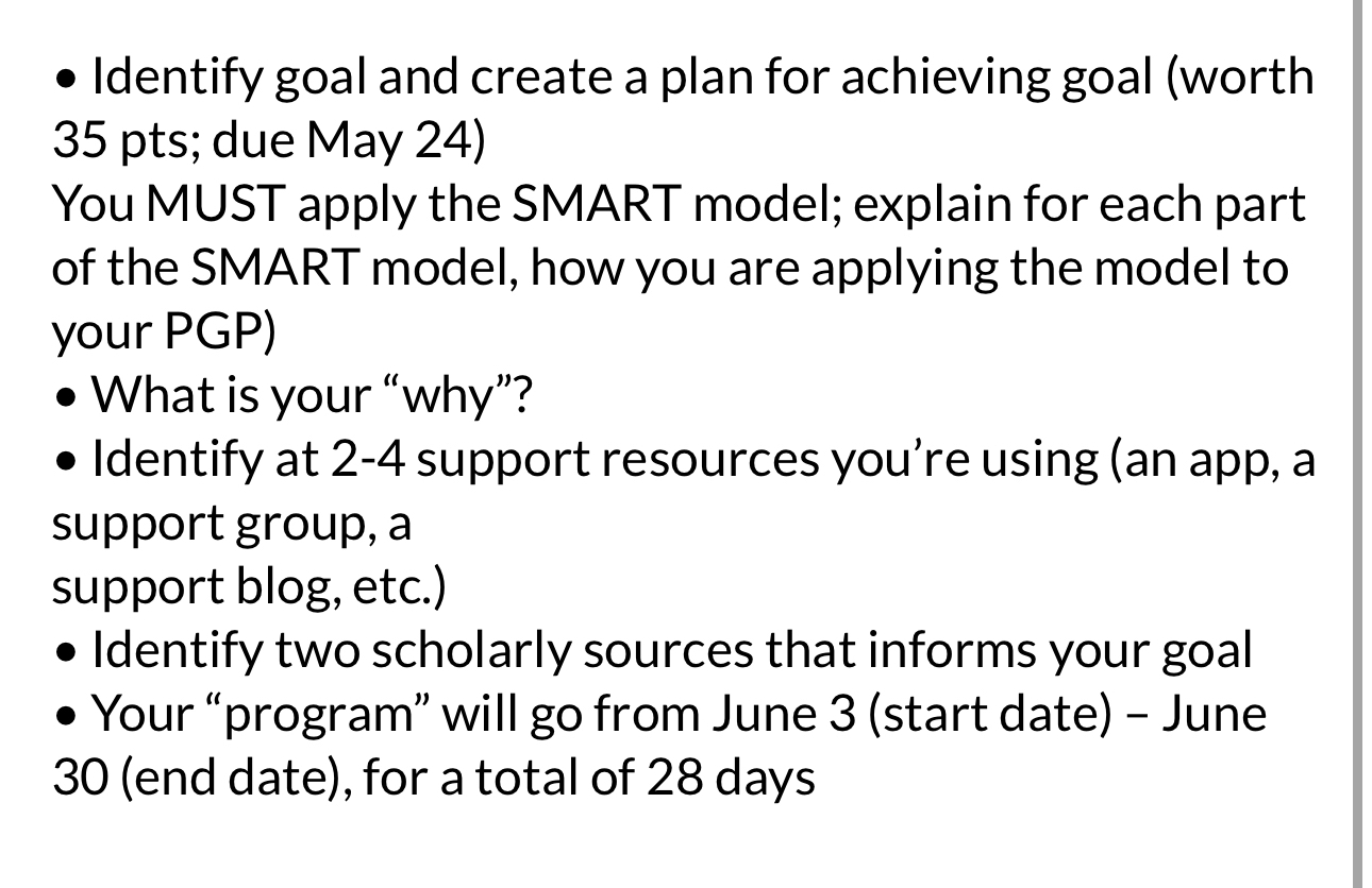 Solved Identify goal and create a plan for achieving goal | Chegg.com