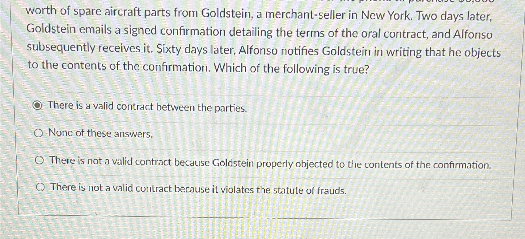 Solved worth of spare aircraft parts from Goldstein, a | Chegg.com