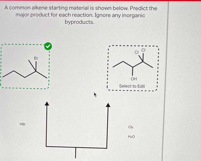 Solved A common alkene starting material is shown below. | Chegg.com