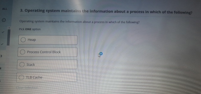 Solved ALL3. ﻿Operating system maintains the information | Chegg.com