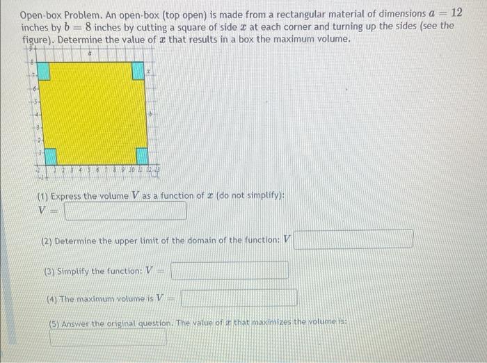 Solved Open-box Problem. An open-box (top open) is made from | Chegg.com