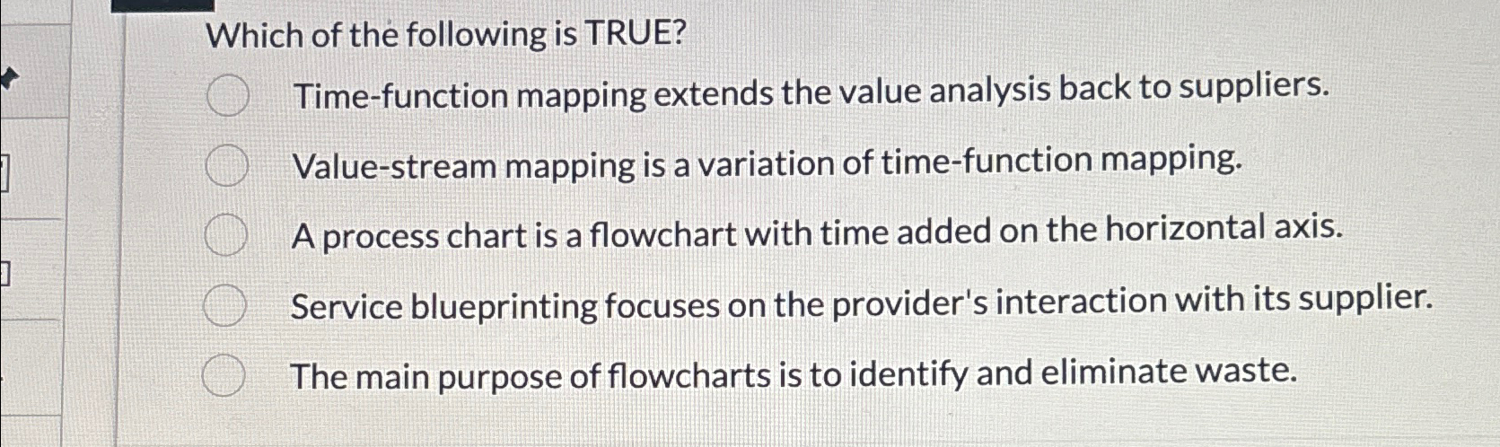Solved Which of the following is TRUE?Time-function mapping | Chegg.com