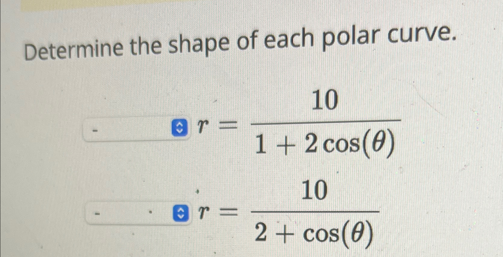 Solved Determine the shape of each polar | Chegg.com